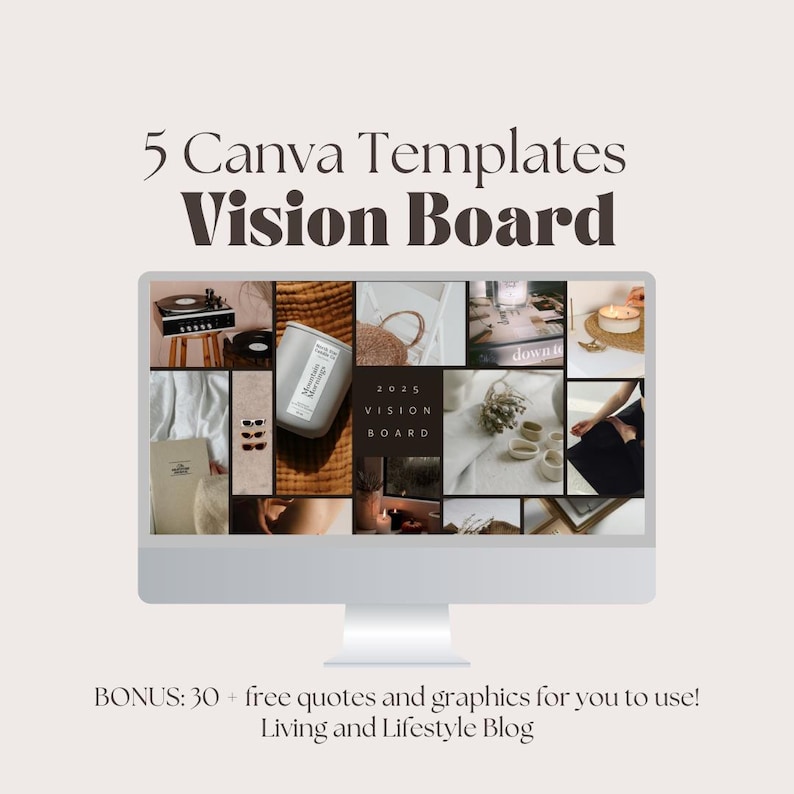 Vision Board Template 2026 | 5 Canva Designs (digital Download) - Etsy UK