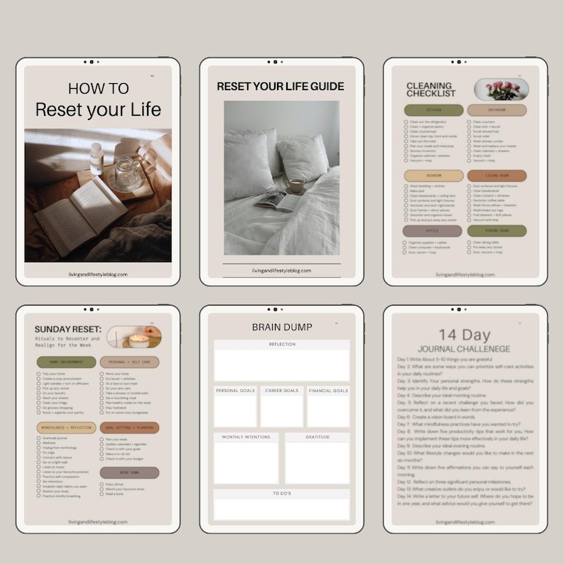 Life Reset Guide: Goal Setting, Cleaning Checklist, Self-care (digital ...