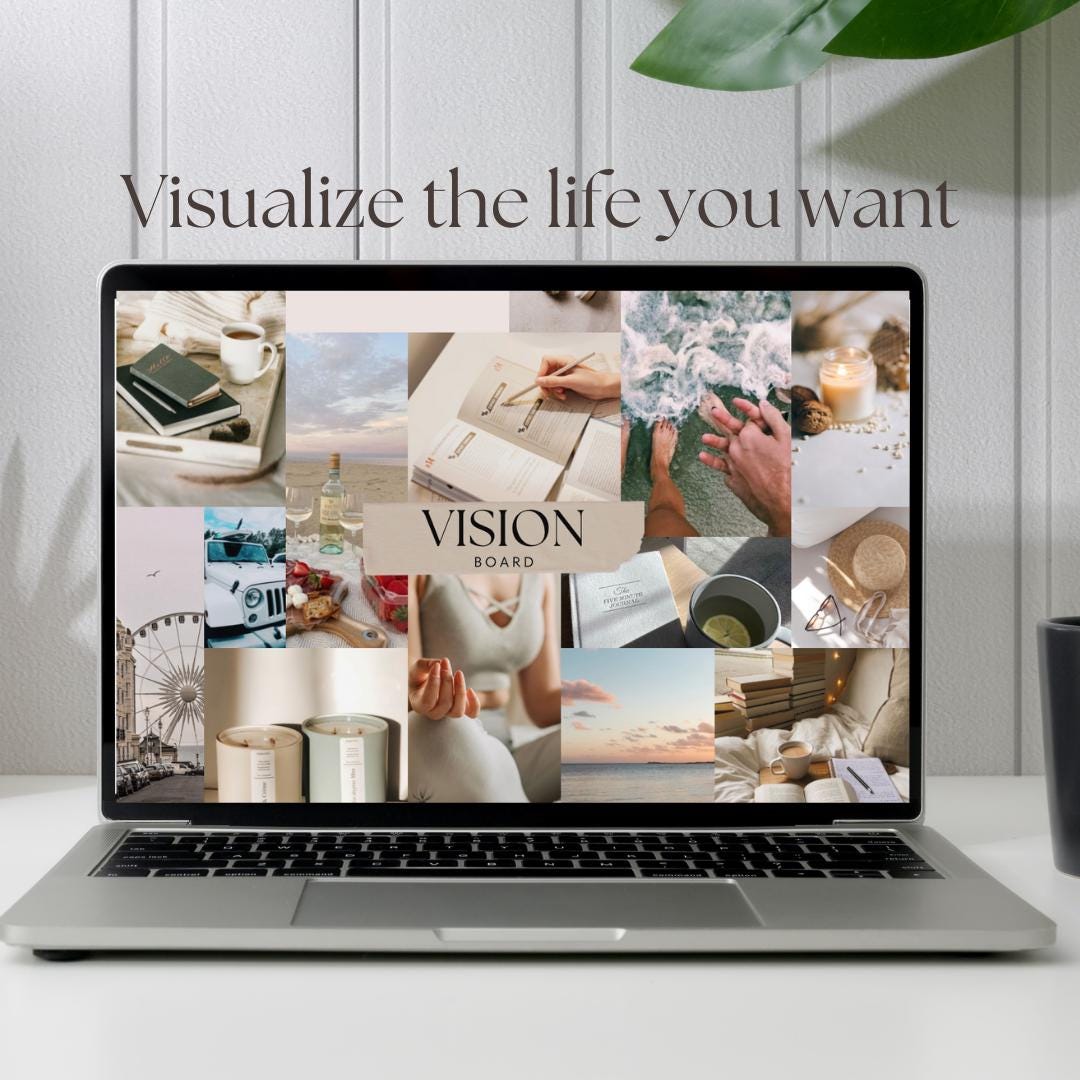 Vision Board Template Kit 2025 | 5 Customizable Canva Designs ...
