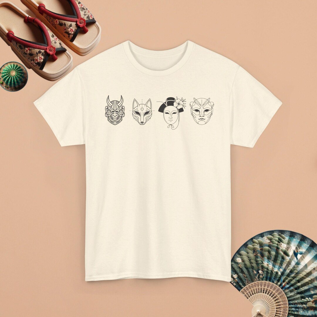 Japanese Shirt, Japanese Pop Art, Aesthetic Shirt, Japanese Mask T ...