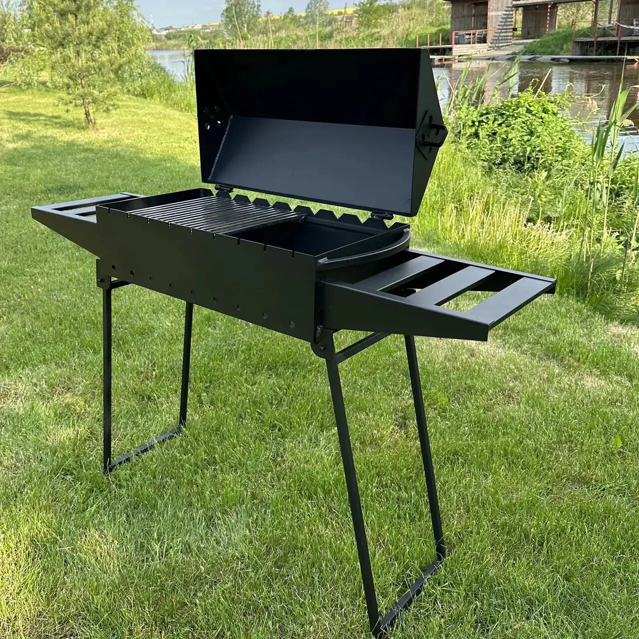 Garden Grill, Portable Grill, BBQ, Charcoal Grill, Iron Wood Grill, Folding Grill Barbecue, Iron ...