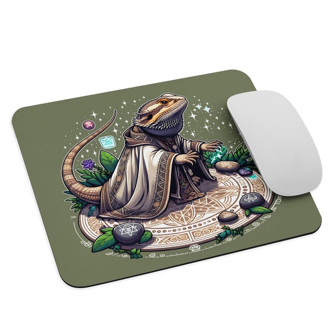Bearded Dragon Dnd Druid Picture Mouse Pad Cute Druidic Beardie Gaming ...