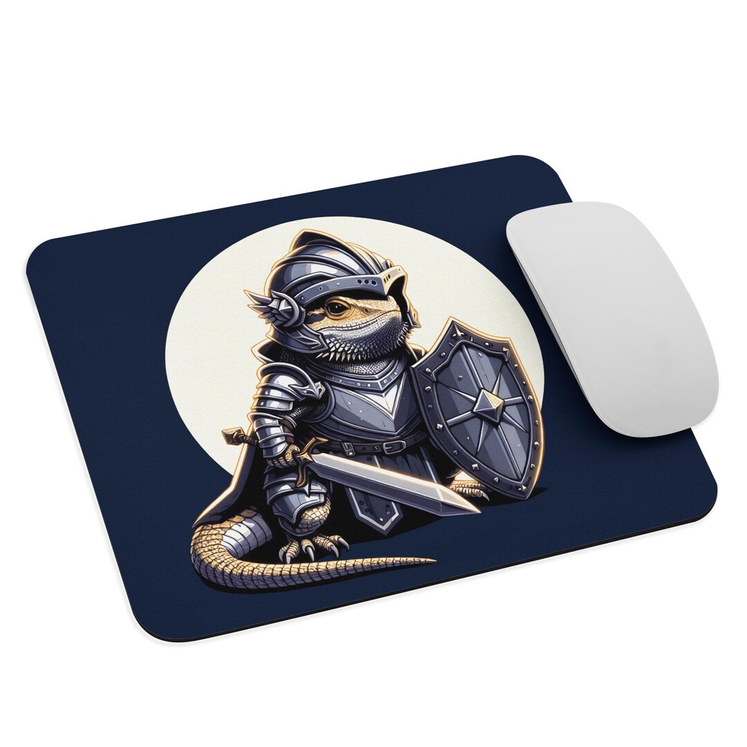 Bearded Dragon Paladin Mouse Pad: Fantasy RPG Gaming Desk Decor - Etsy