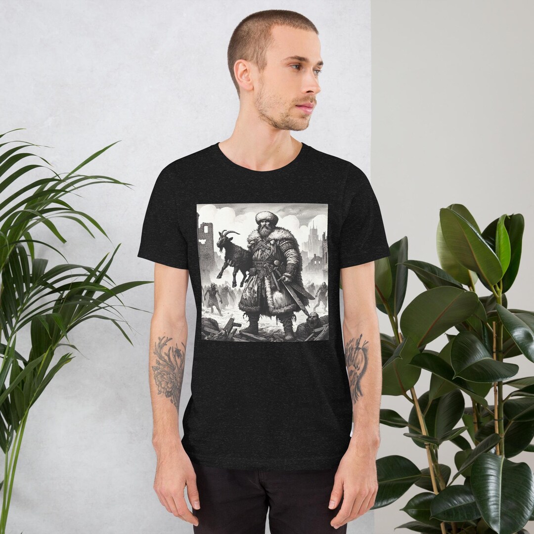 Epic Post Apocalyptic Warrior Graphic Tee | Goat Zombie Horde Outbreak ...