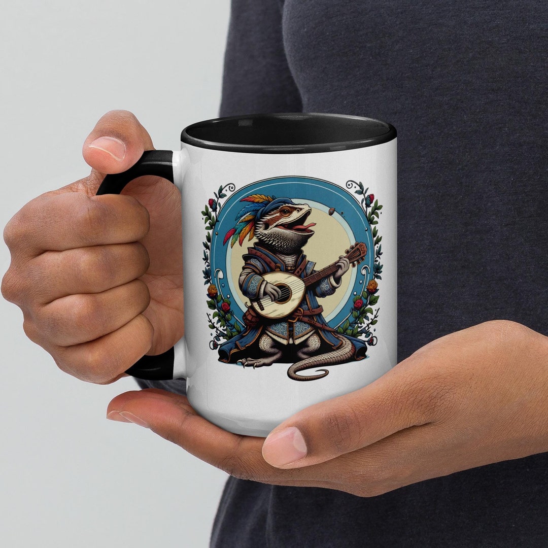 Bearded Dragon Bard Mug DND RPG Fantasy Lizard Lover Coffee Mug ...