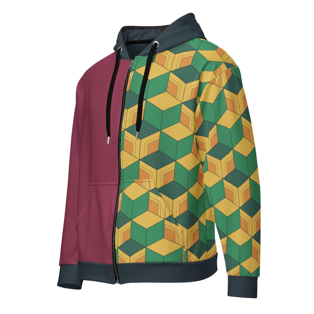 Giyu Zip up Hoodie, Demon Slayer Inspired Anime Fan Zipper Jacket ...