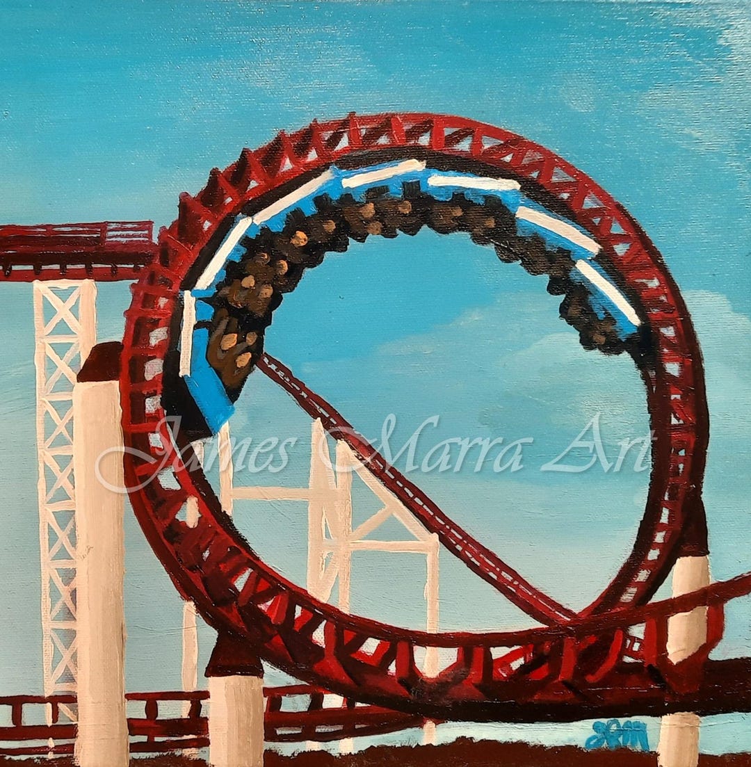 Scream Machine, Roller Coaster Painting - Etsy