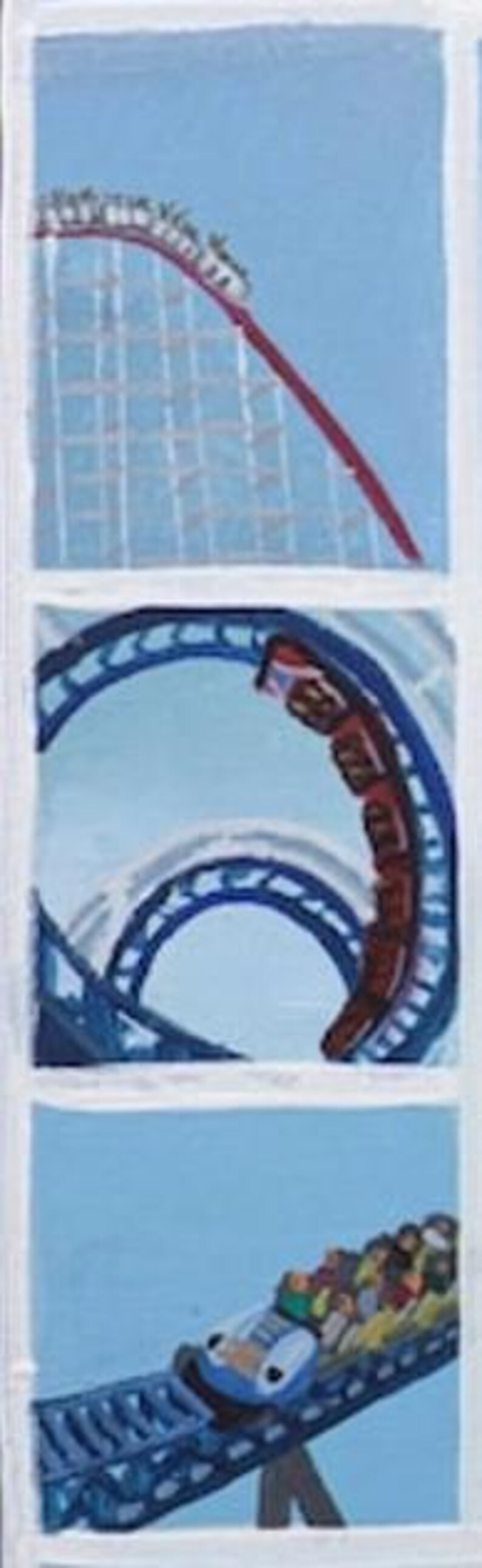 Fun at Cedar Point Roller Coaster Acrylic Painting Art Print - Etsy