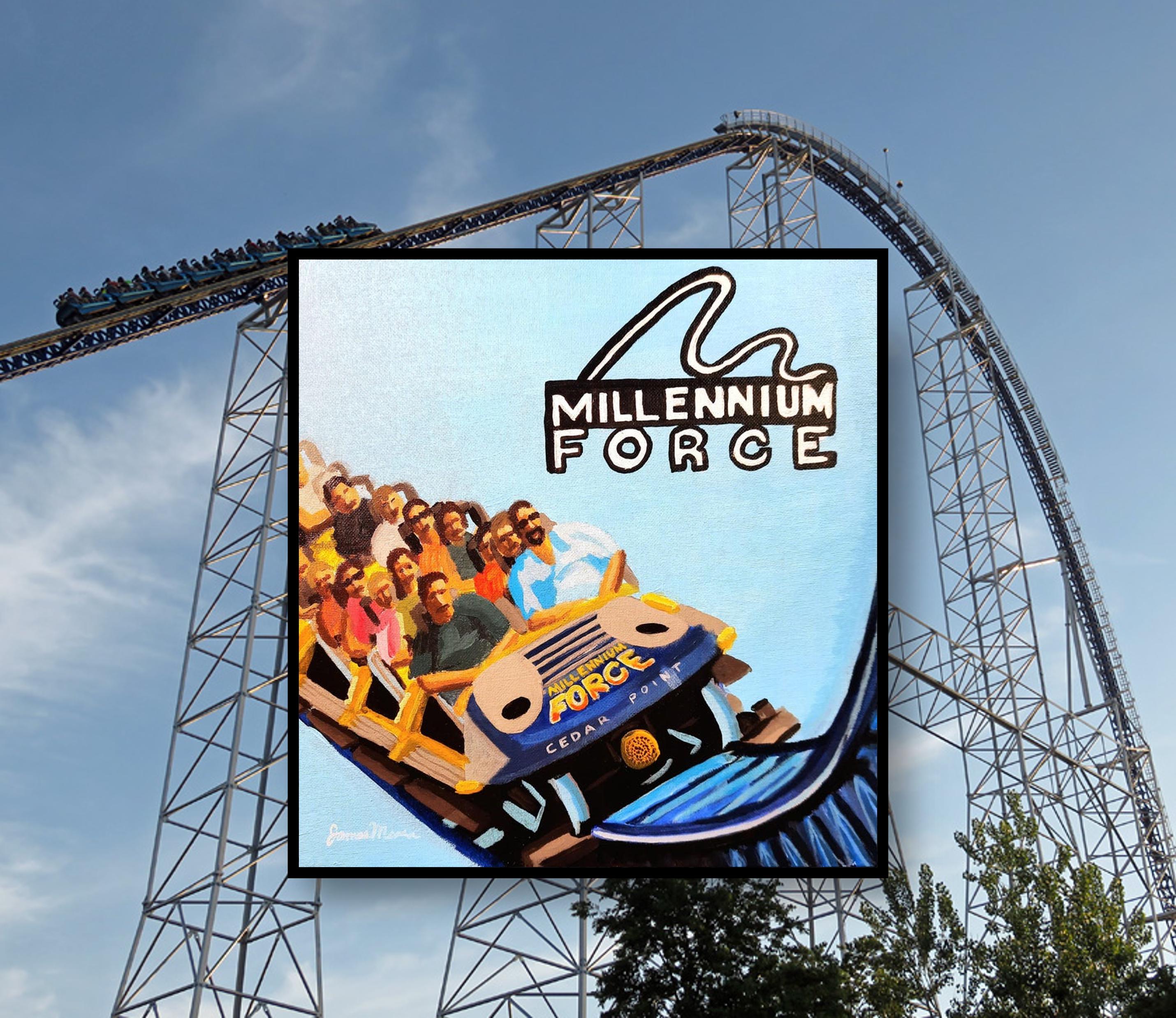 Millennium Force Painting: Cedar Point Roller Coaster Art, Framed - Etsy