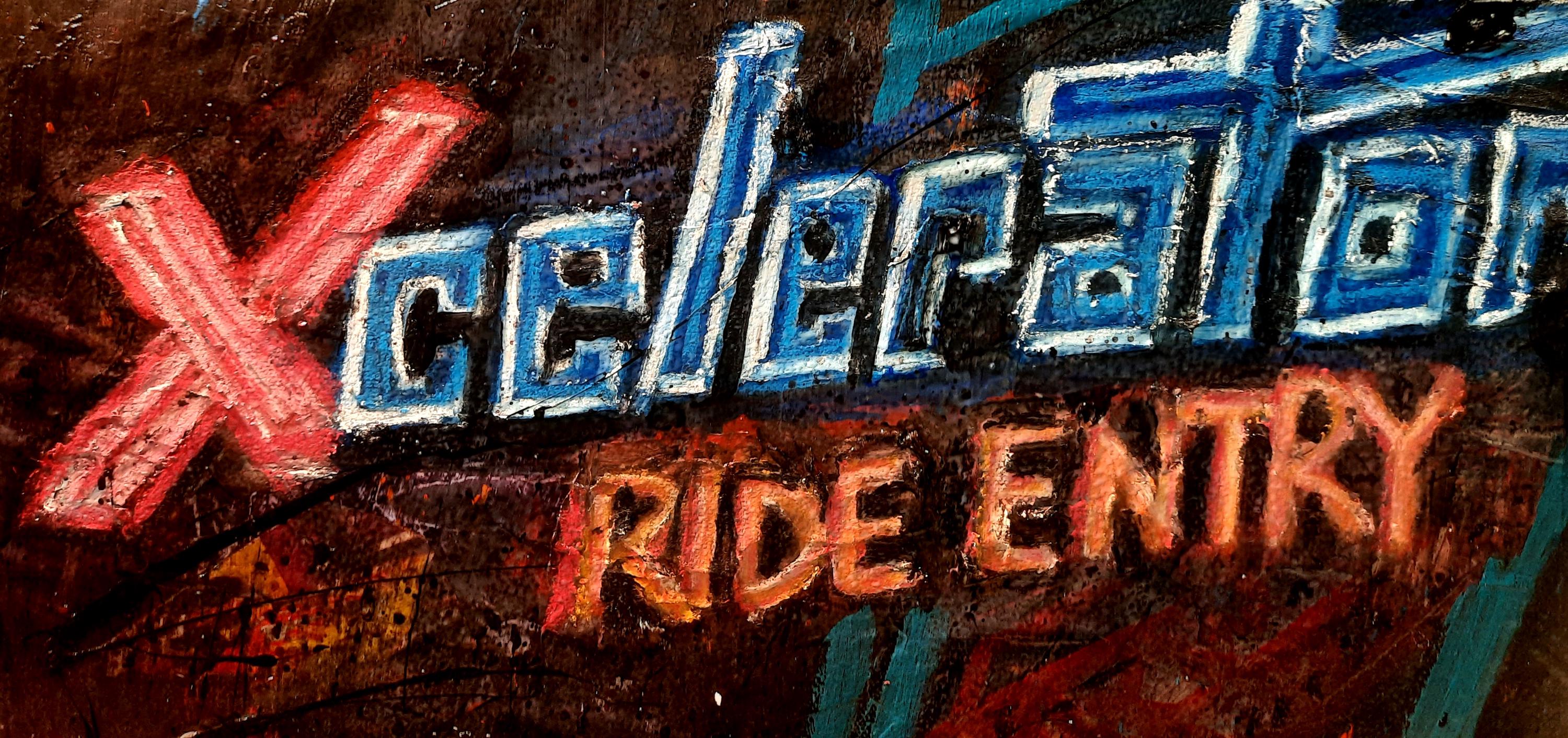 Neon Roller Coaster Painting: Acrylic Sign Art, 8x16 Canvas - Etsy