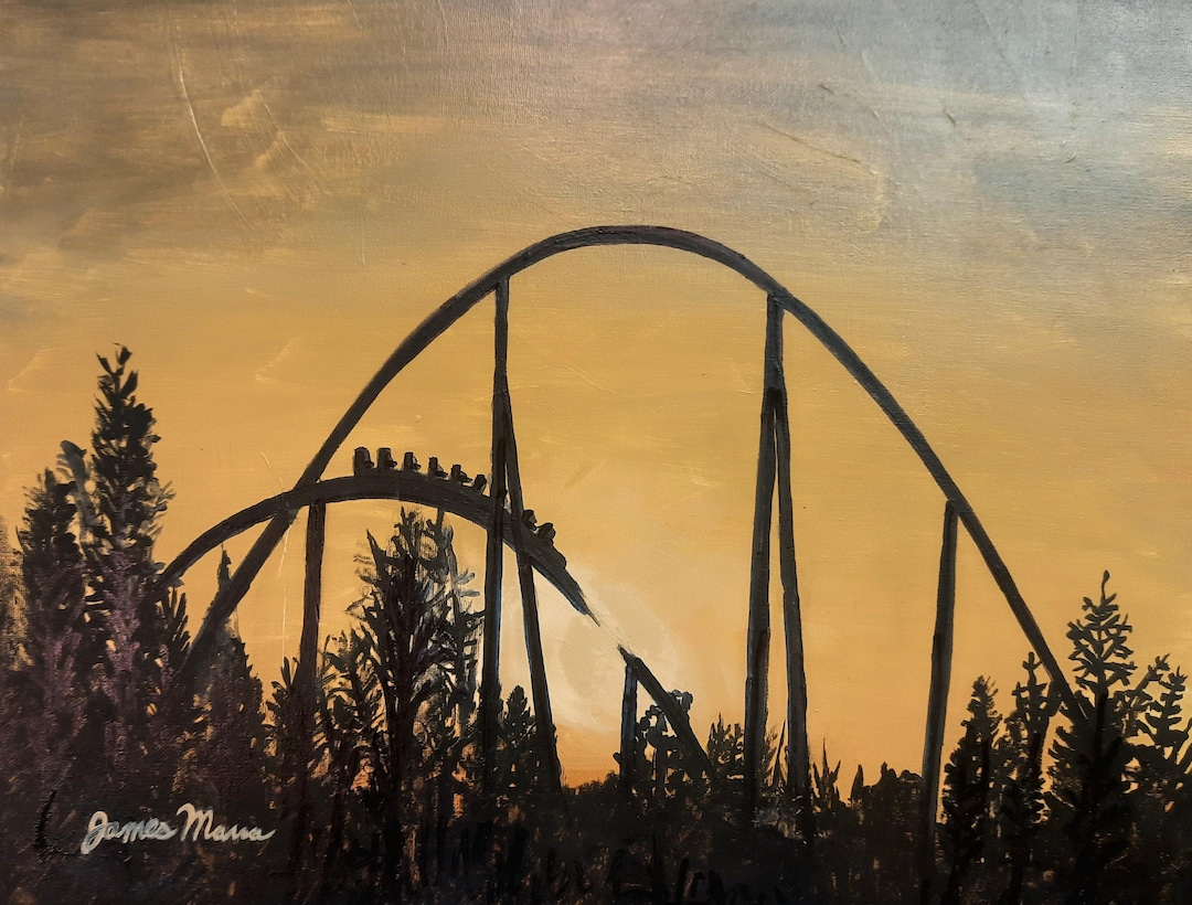 Nitro, Roller Coaster Painting - Etsy
