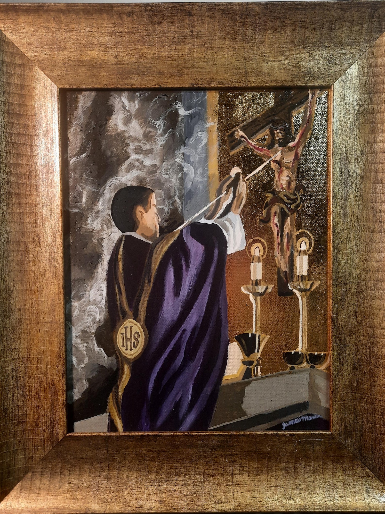 A Priest's Communion. Prints of Acrylic Painting of the Eucharist and ...