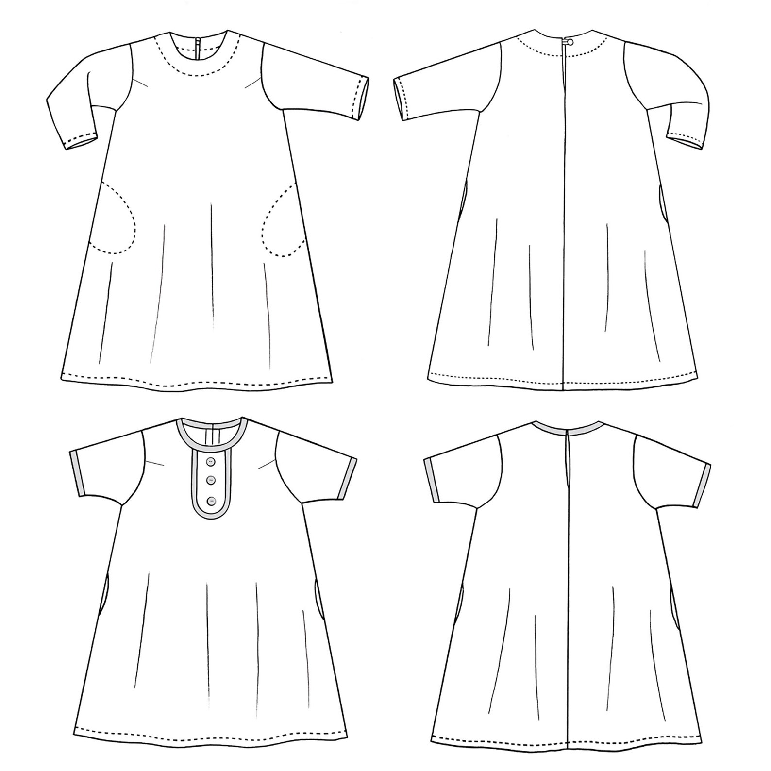 ORLA TRAPEZE DRESS Sewing Pattern - Etsy