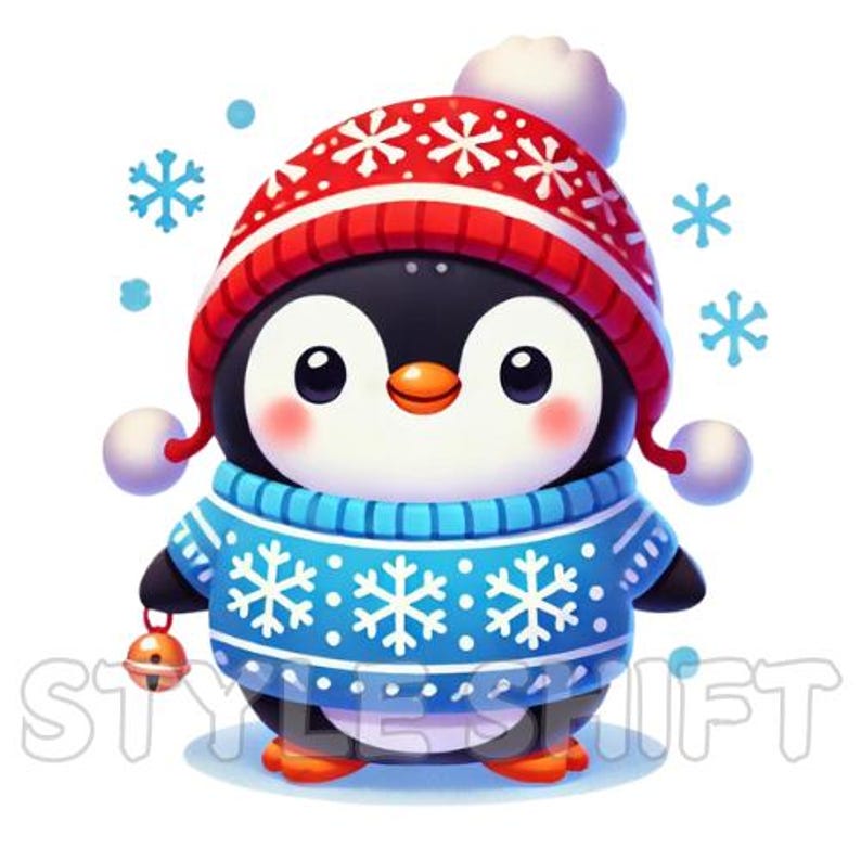 5 Winter Penguin Clipart PNG, Christmas Penguin Clipart,christmas ...