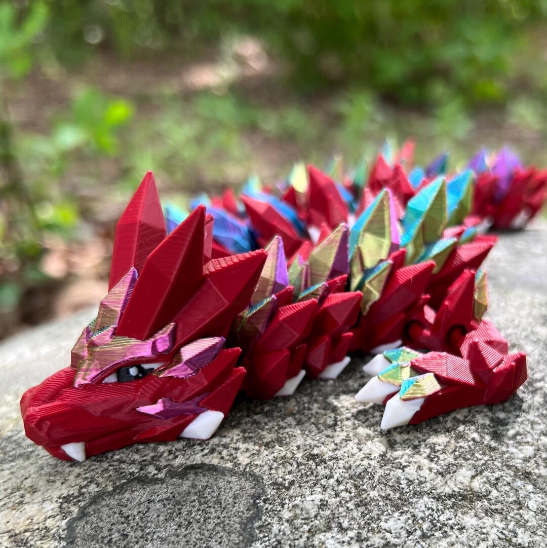 3D Printed Crystal Dragon – Mythical Crystal Dragon Figurine, Fantasy ...
