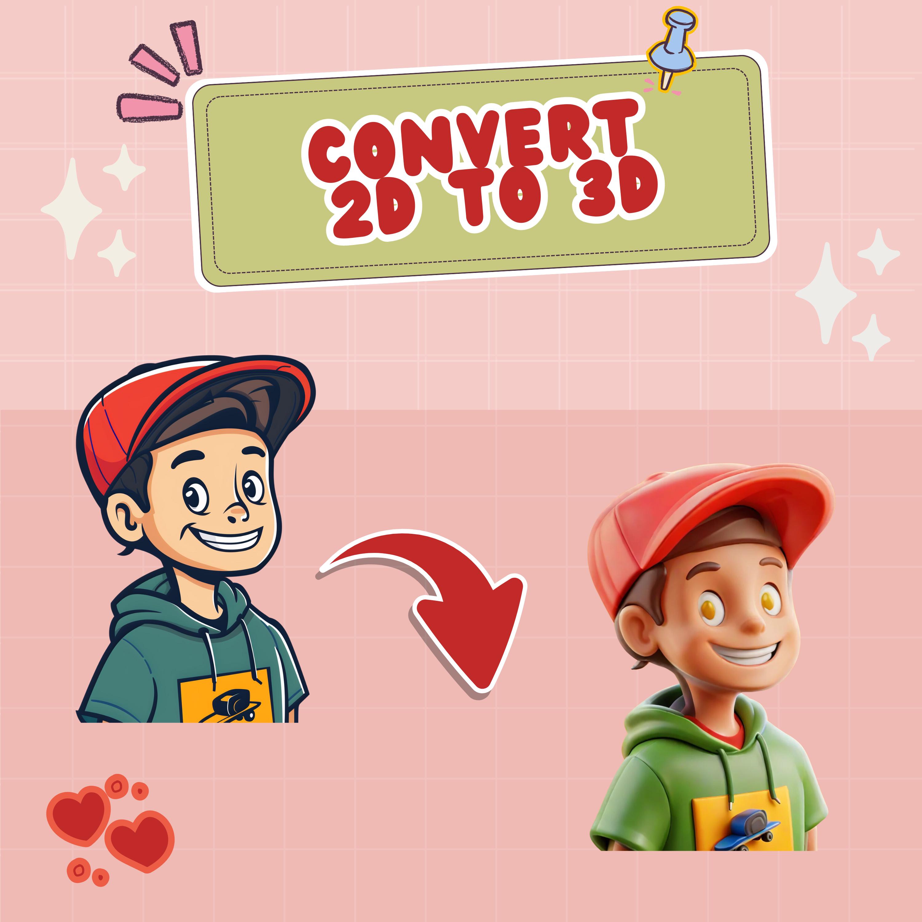 CUSTOM 2D to 3D, 3D Modeling Service, Cute, 3D Art, 3D Model Commission ...