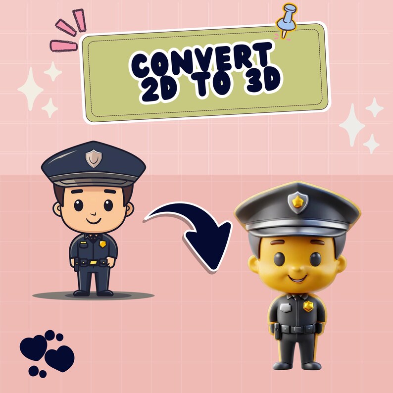 CUSTOM 2D to 3D, 3D Modeling Service, Cute, 3D Art, 3D Model Commission, 3D Design Service, 2D ...