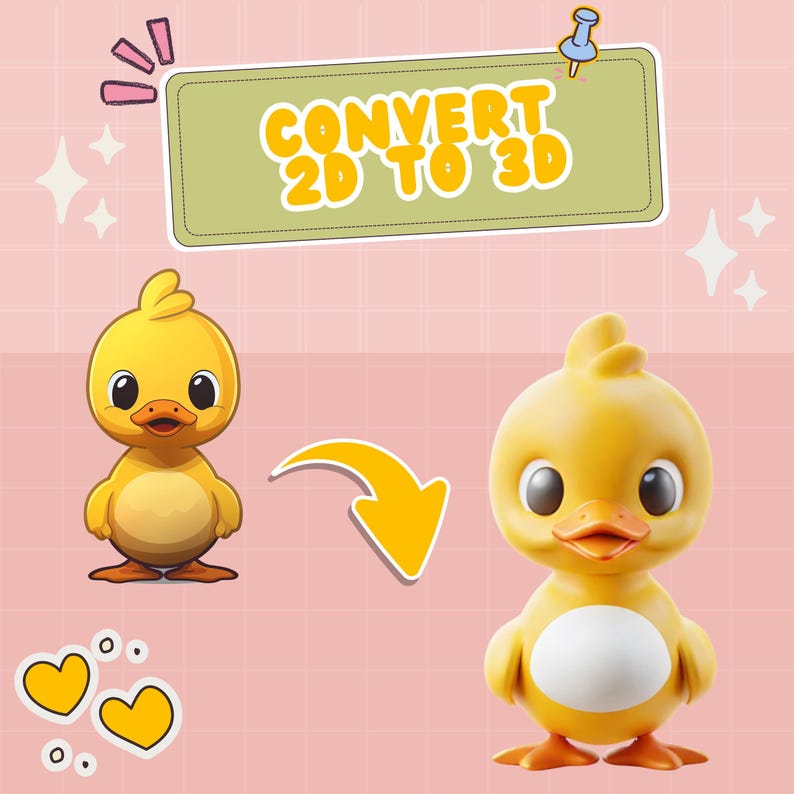 CUSTOM 2D to 3D, 3D Modeling Service, Cute, 3D Art, 3D Model Commission, 3D Design Service, 2D ...