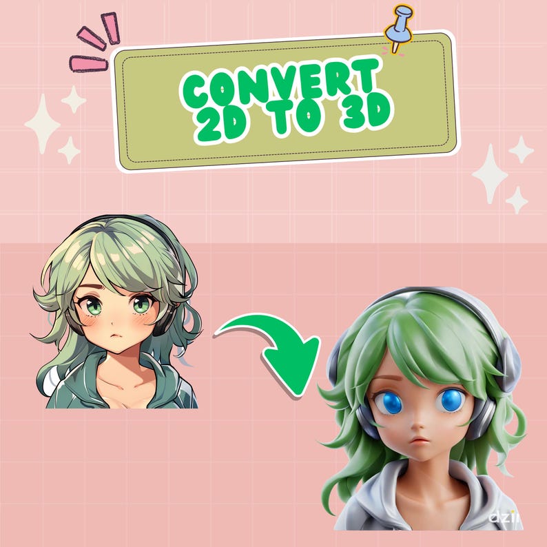 CUSTOM 2D to 3D, 3D Modeling Service, Cute, 3D Art, 3D Model Commission, 3D Design Service, 2D ...