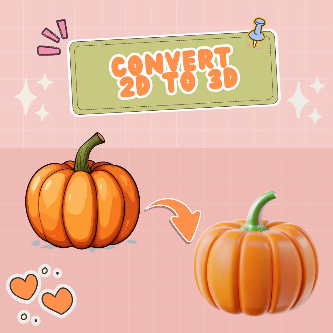 CUSTOM 2D to 3D, 3D Model Colection,3d Maskot, 3D Design , 2D to 3D ...