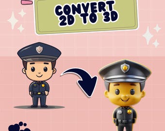 CUSTOM 2D to 3D, 3D Modeling Service, Cute, 3D Art, 3D Model Commission, 3D Design Service, 2D ...