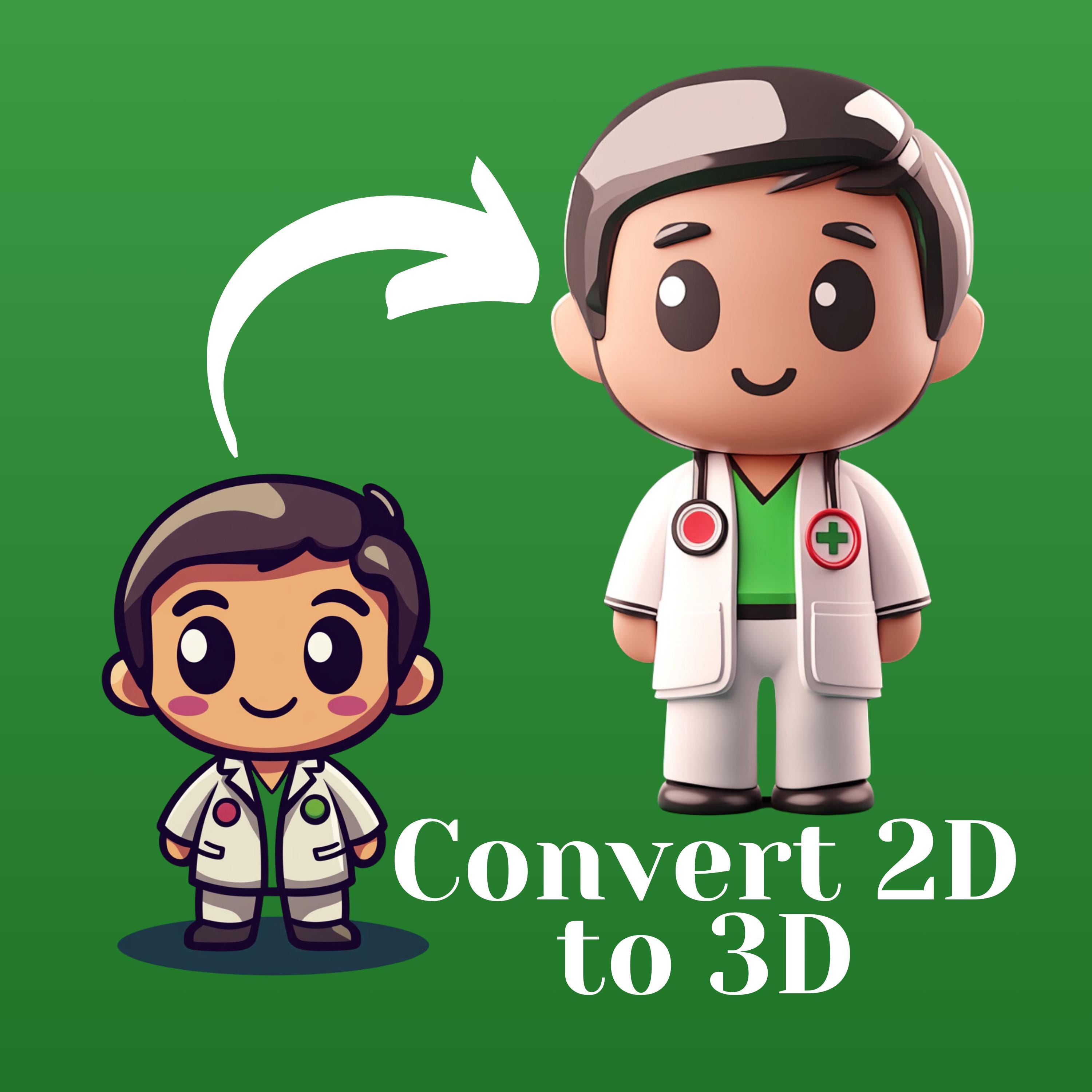 CUSTOM 2D to 3D, 3D Modeling, 3D Cute, 3D Art, 3D Modeling, 3D Mascot ...