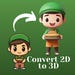 CUSTOM 2D to 3D, 3D Modeling, 3D Cute, 3D Art, 3D Modeling, 3D Mascot ...