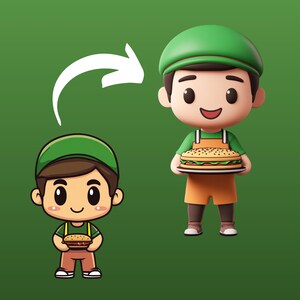 CUSTOM 2D to 3D, 3D Modeling, 3D Cute, 3D Art, 3D Modeling, 3D Mascot ...