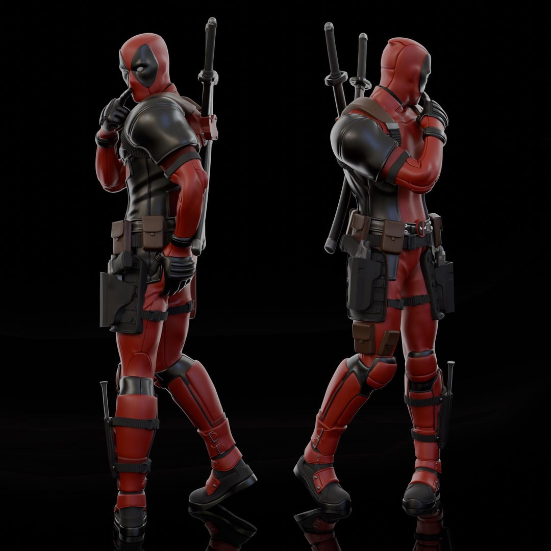 Marvel Deadpool High Quality 3D STL File for 3D Printing Action Figure ...