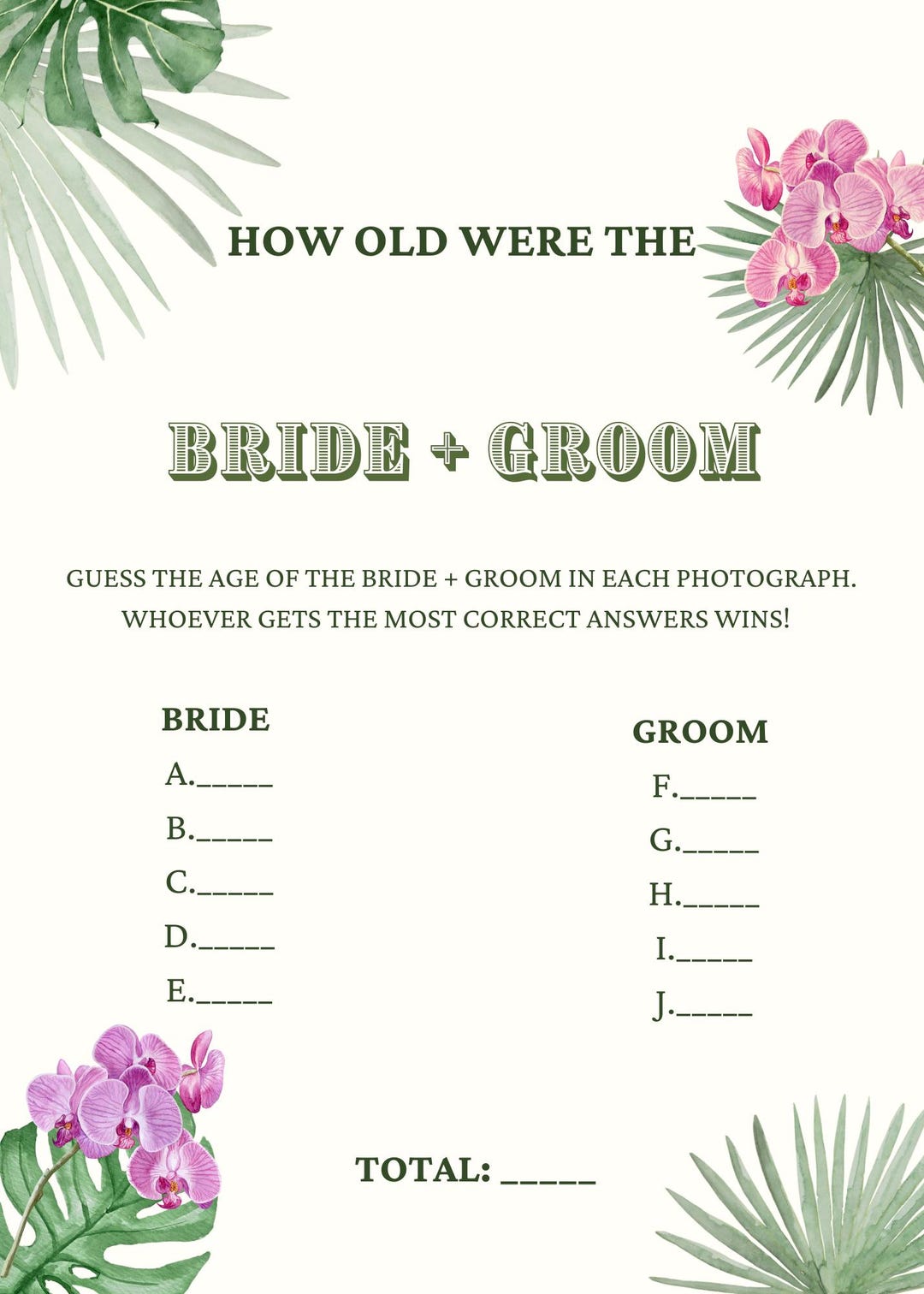 Guess the Age Game Template - Etsy