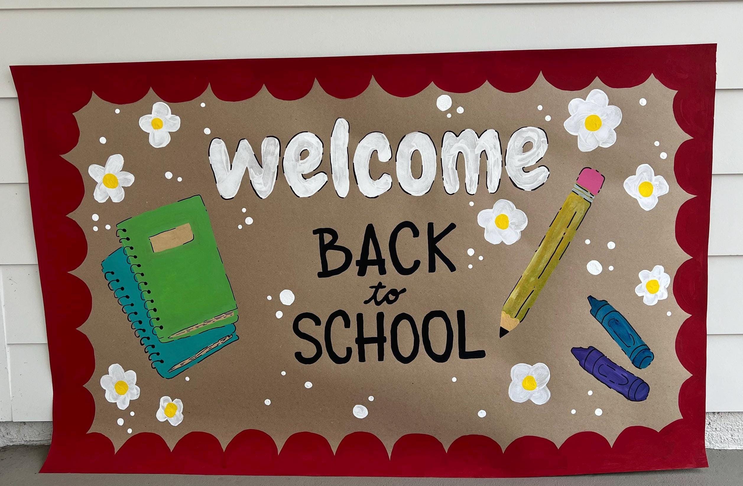 Painted Back to School Banner Poster Board, Bulletin Board, Expo Board ...