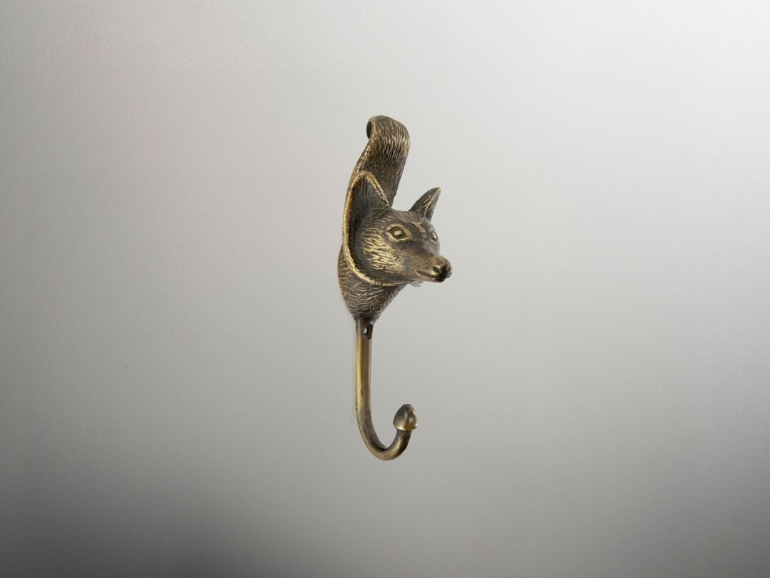 3 Pcs Fox Brass Hooks, Animal Brass Hook, Solid Brass Hook, Vintage ...