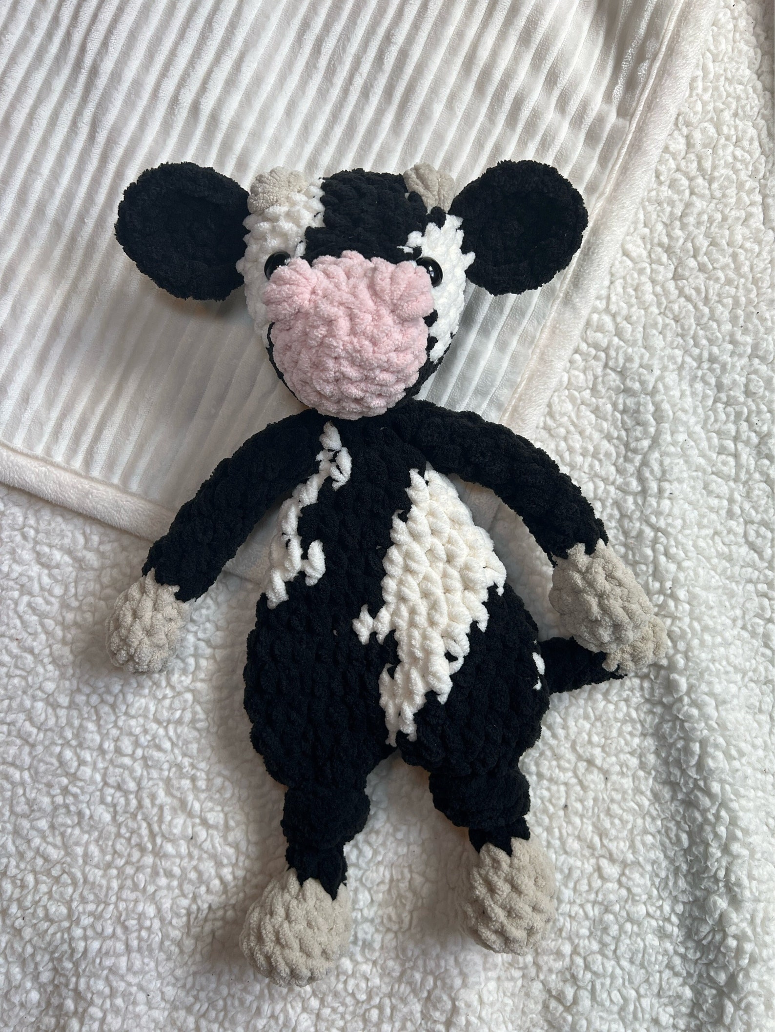 Cow Knotted Lovey, Knotted Cow Snuggler, Cow Comfort Item, Crochet ...