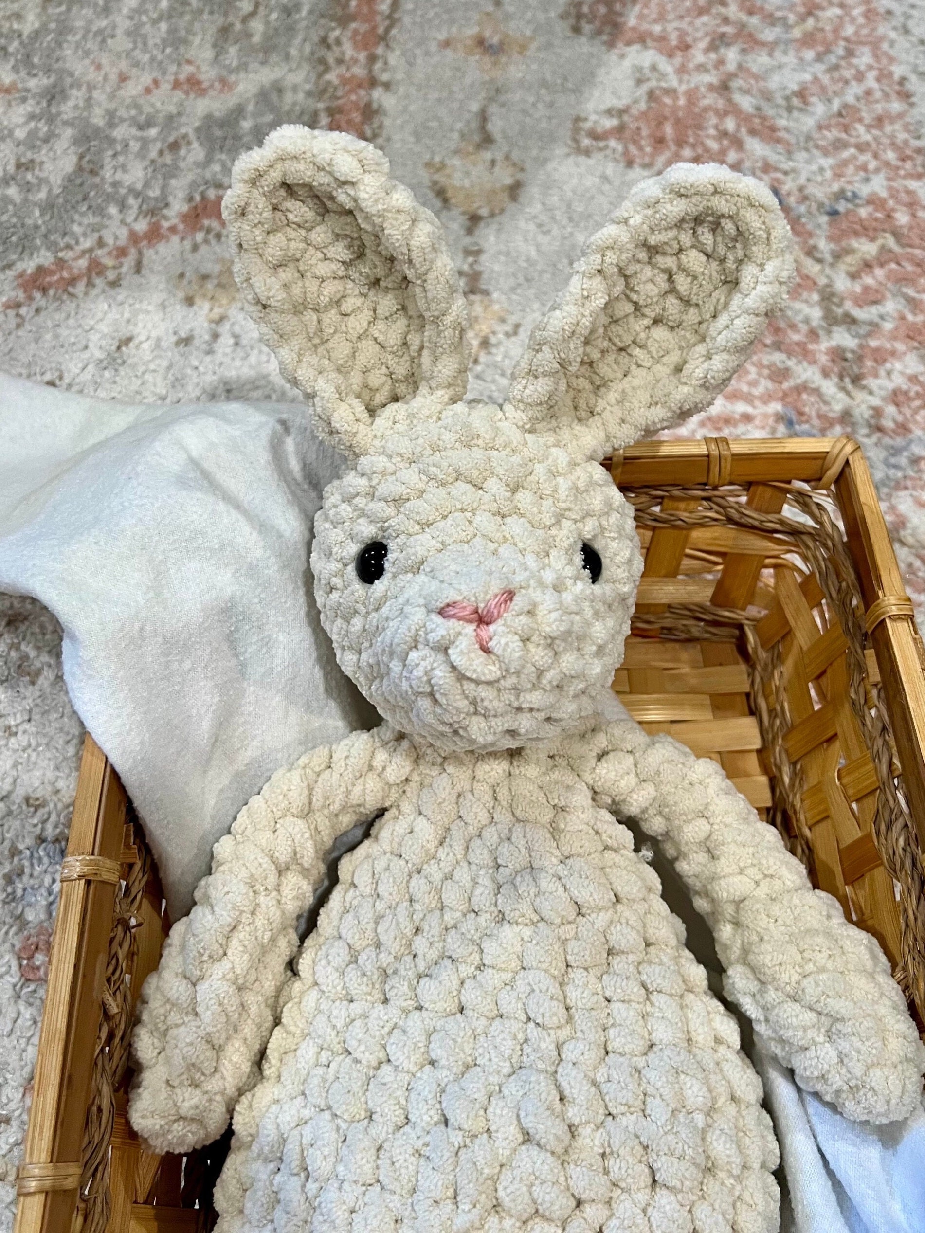 Crochet Bunny Knotted Lovey, Rabbit Knotted Lovey, Bunny Rabbit Knotted ...