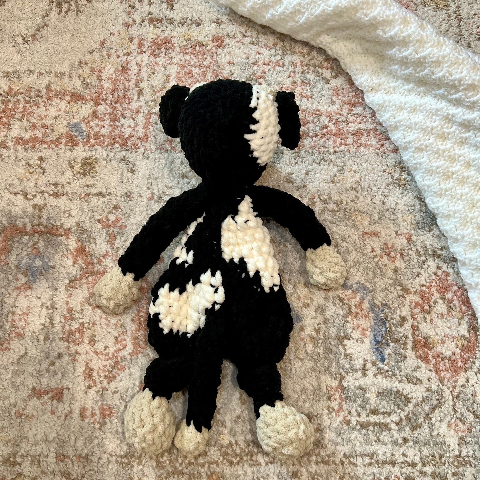 Cow Knotted Lovey, Knotted Cow Snuggler, Cow Comfort Item, Crochet ...