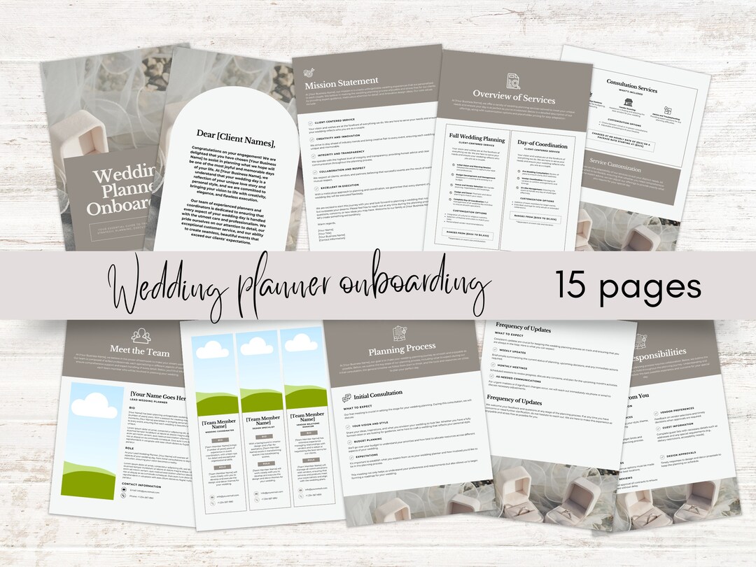 Printable Wedding Onboarding Planner Template Planner Wedding Planning ...