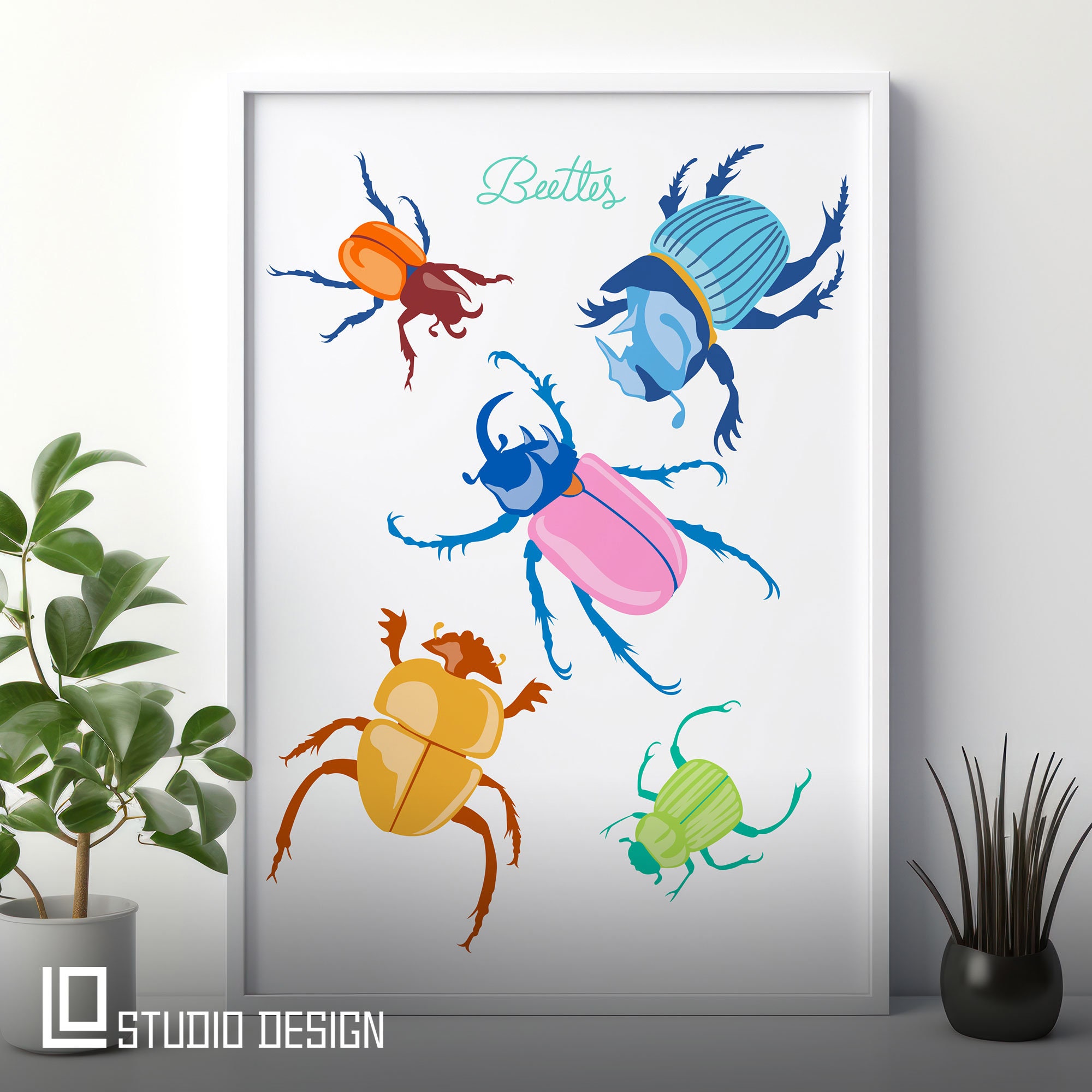 Beetles Wall Art | Insects Prints for Kid's Room & Play Room | Baby ...