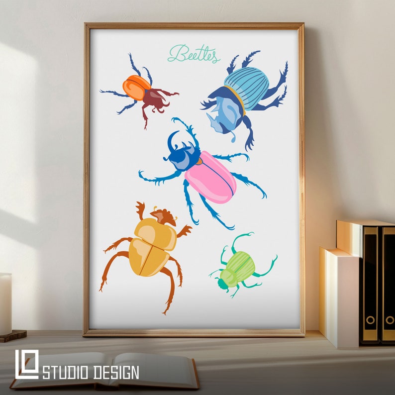 Beetles Wall Art | Insects Prints for Kid's Room & Play Room | Baby ...
