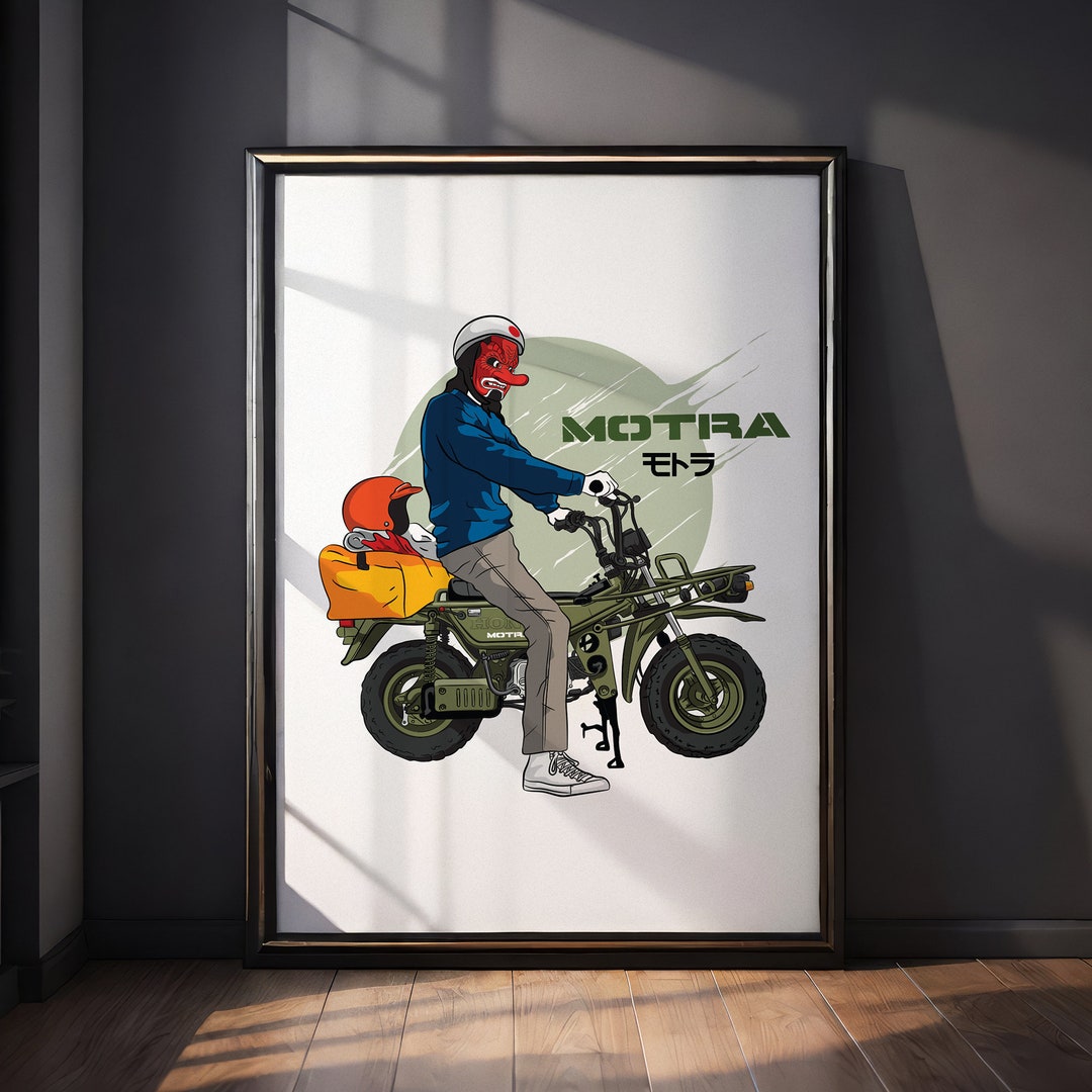 Honda CT50 Motra Motorcycle Digital Print | Retro Bike Art | Vintage ...