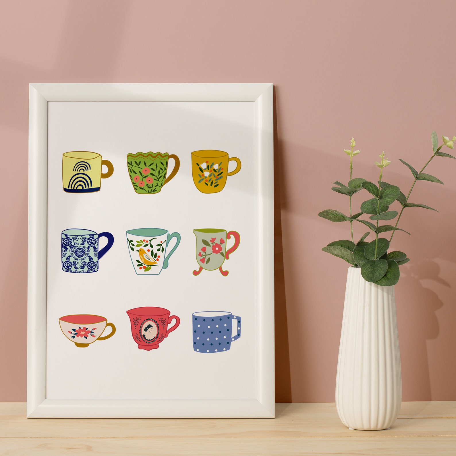 Tea Cup Print | Kitchen Art Print | Bar Cart Art Print | Kitchen Decor ...