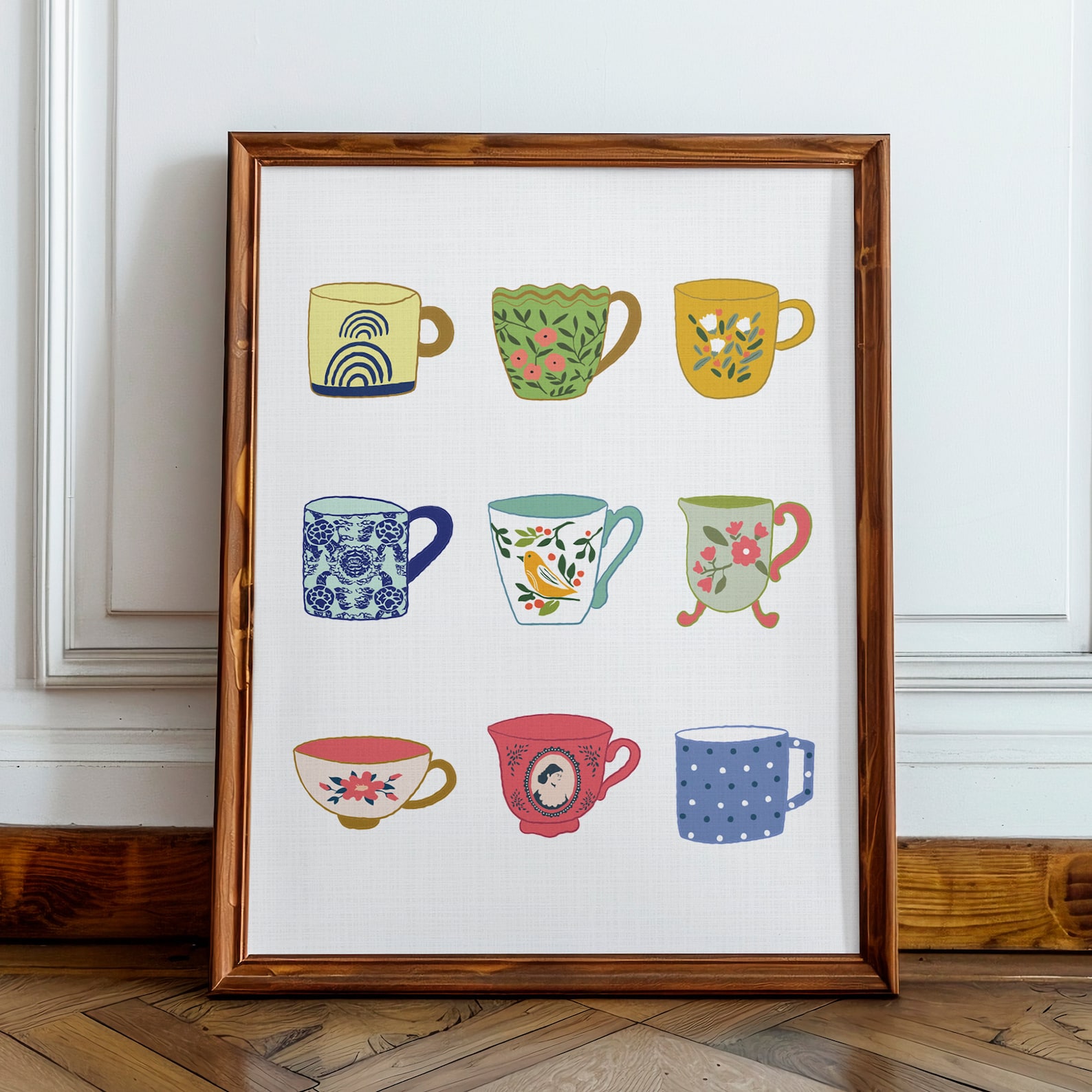 Tea Cup Print | Kitchen Art Print | Bar Cart Art Print | Kitchen Decor ...