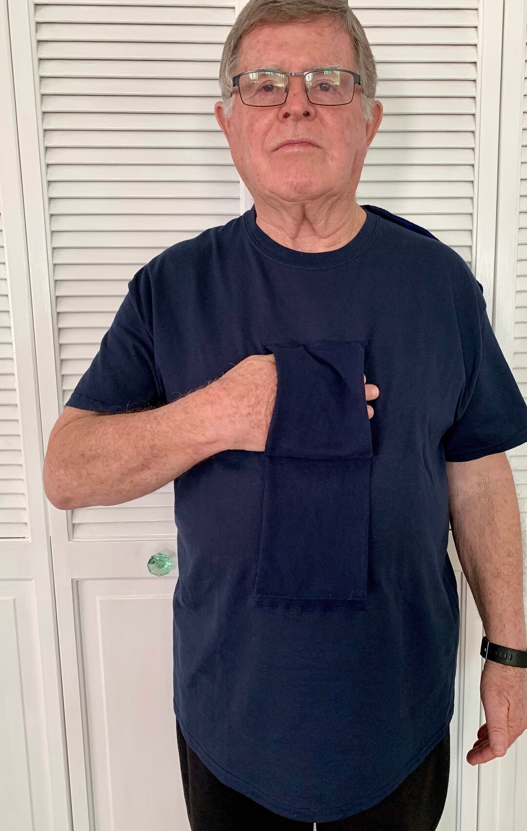 S,M,L,XL SLING SHIRT for Shoulder Surgery and Recovery, Navy Short ...