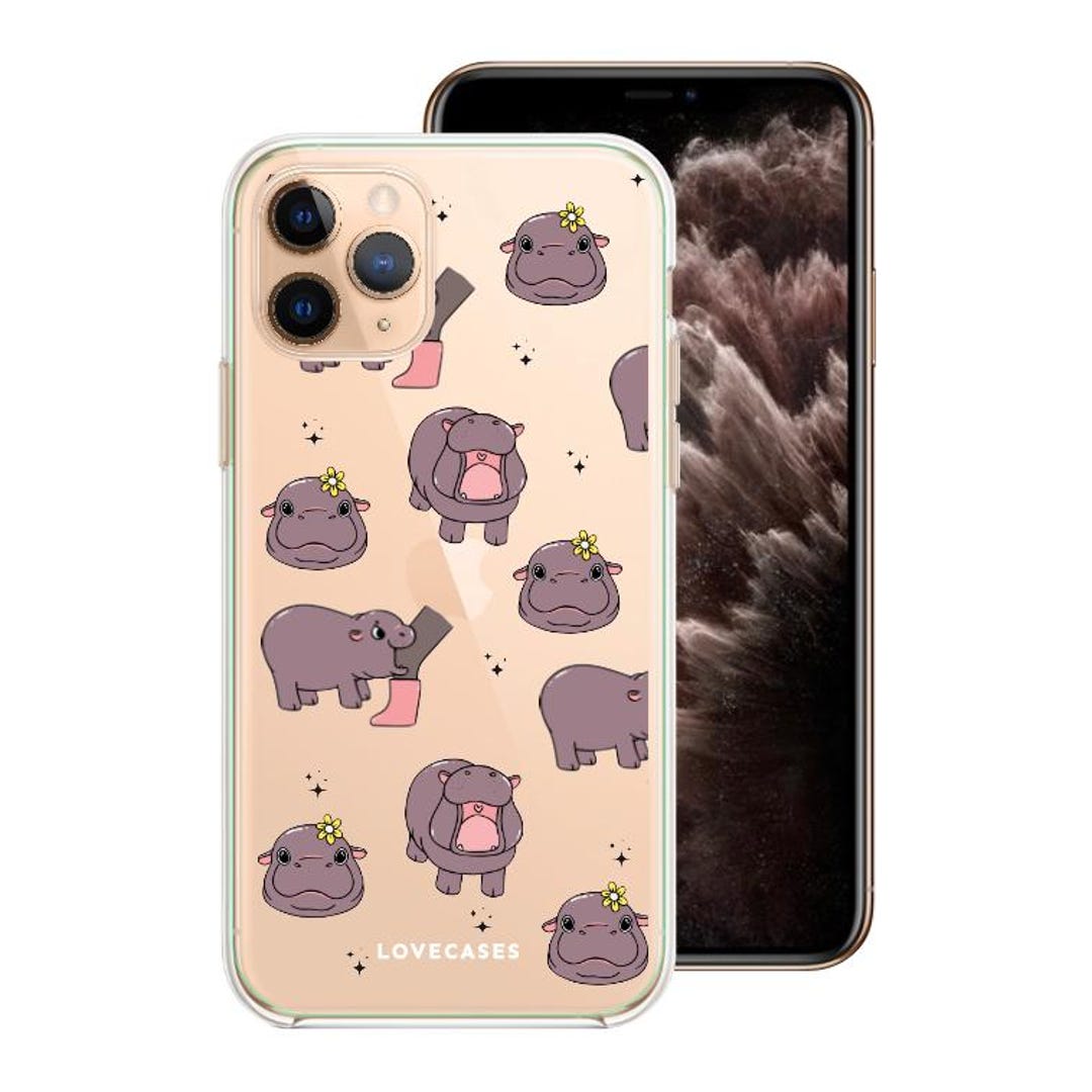 Moo Deng the Hippo Phone Case, Cute Pigmy Hippo Aesthetic Phone Case ...