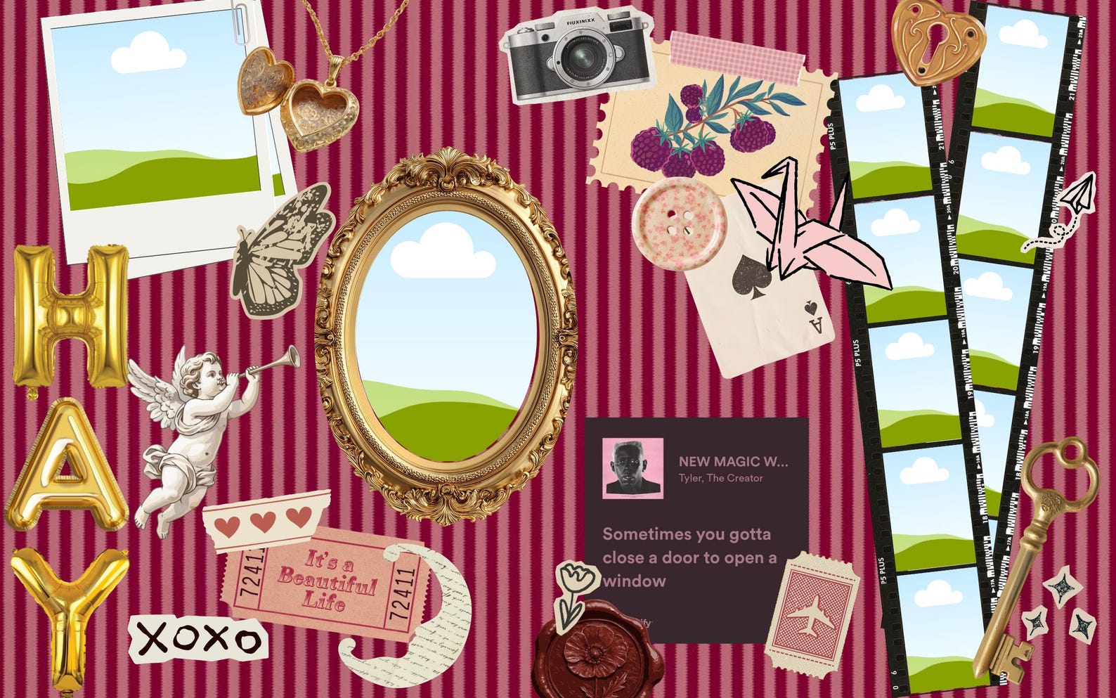 Cozy Scrapbook Desktop Wallpaper | Customizable Photo Collage (digital ...