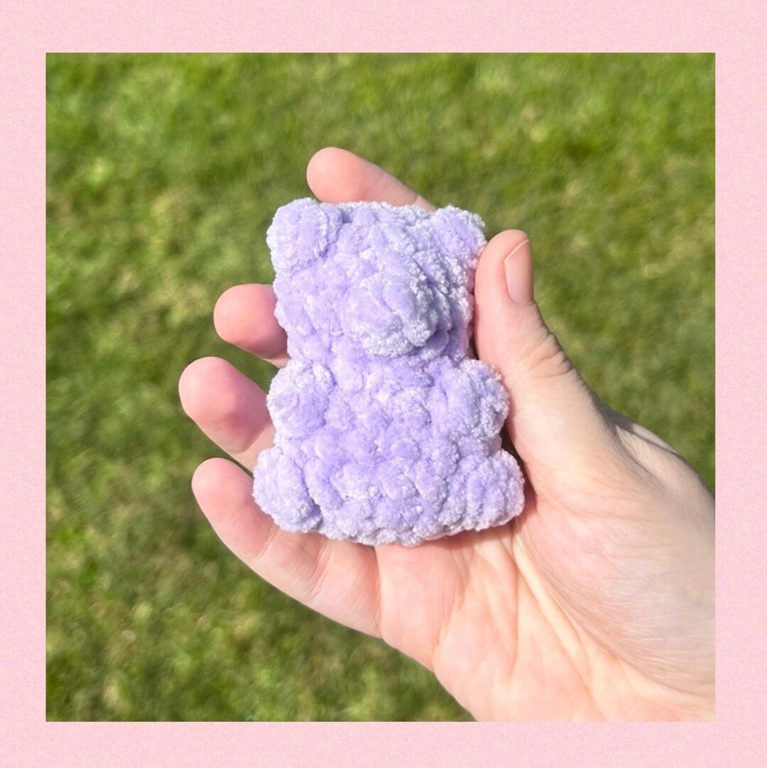 Crochet Gummy Bear Plushie - Light Purple (READY TO SHIP) - Etsy UK