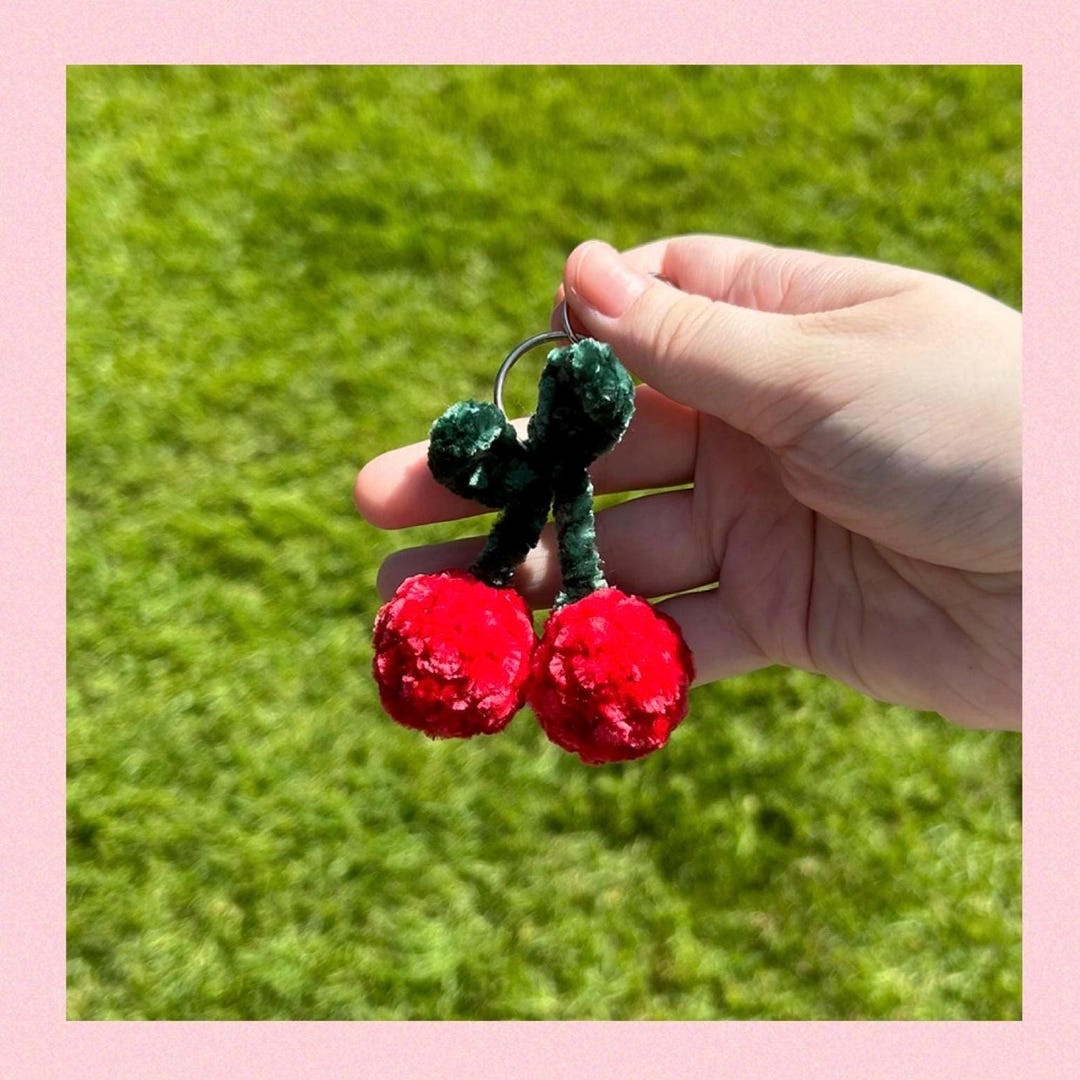 Crochet Cherries Keychain (MADE TO ORDER) - Etsy