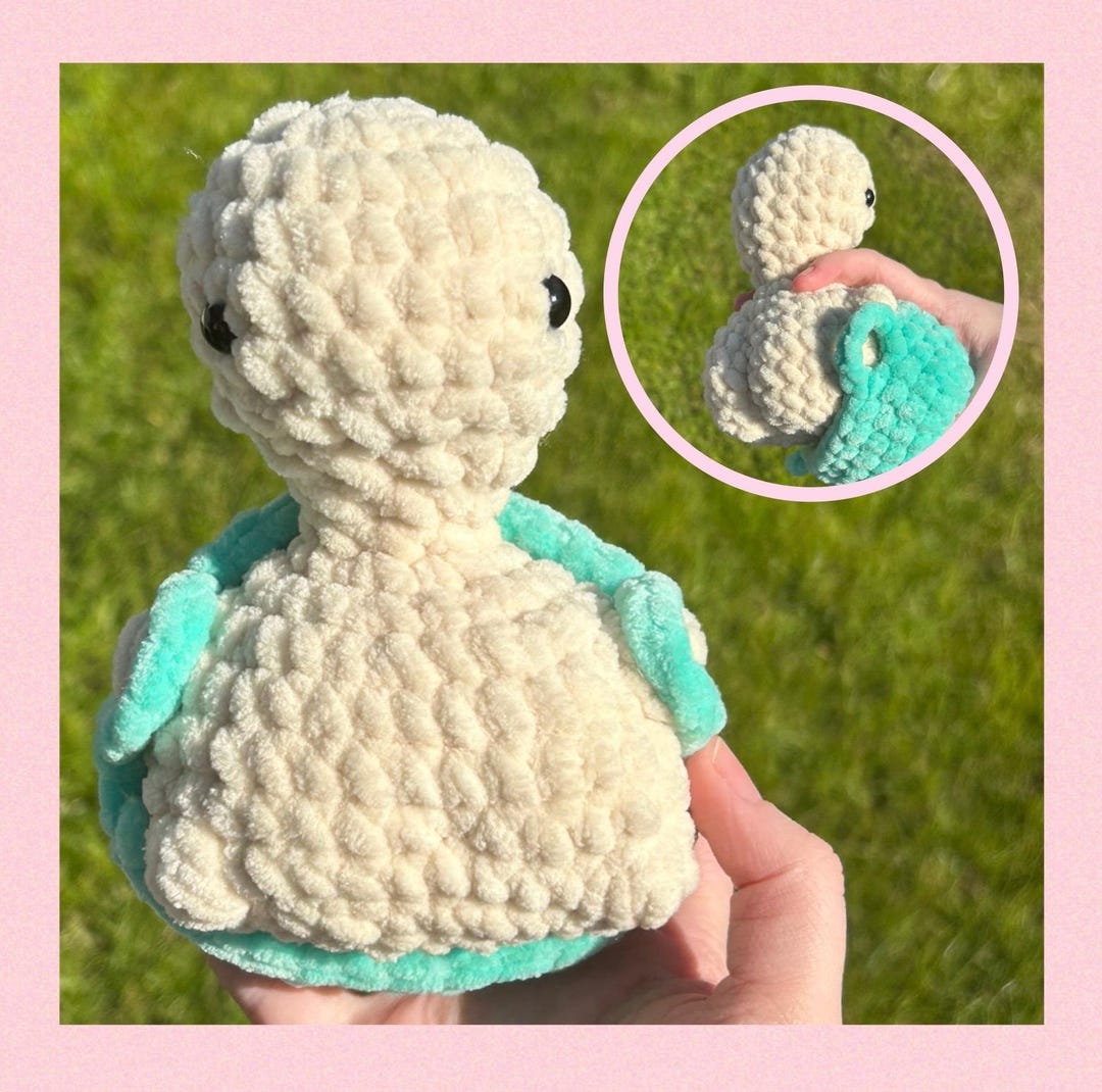 Crochet Large Cheeky Turtle Plushie (MADE TO ORDER) - Etsy
