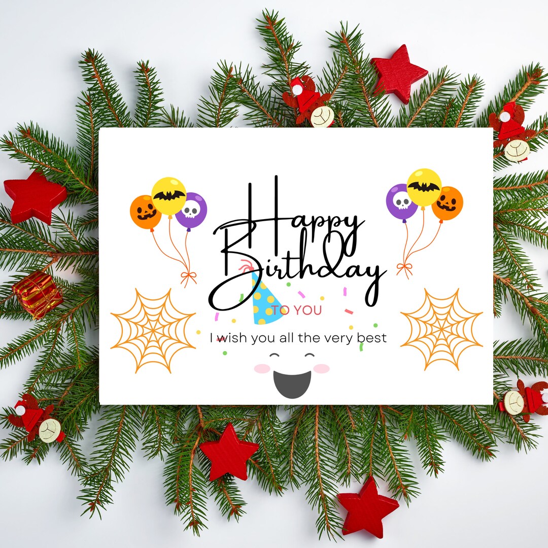 Happy Birthday Halloween Card | Fun and Festive Greeting - Etsy