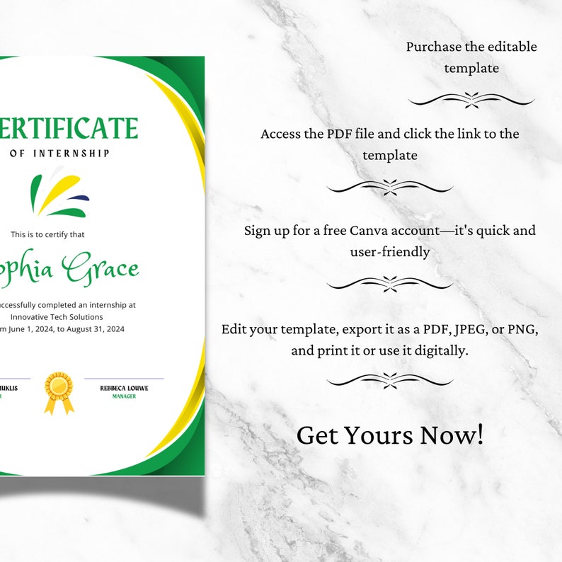 Custom Certificate of Internship | Personalized Internship Completion ...