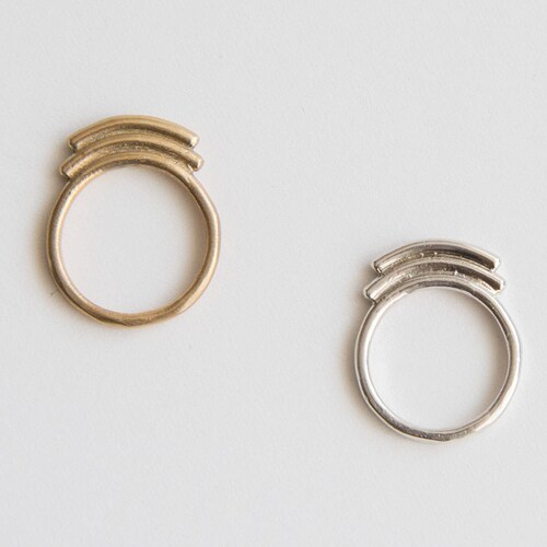 Isal Ring Cast Bronze Sterling Silver Arch Arcs Stacking - Etsy